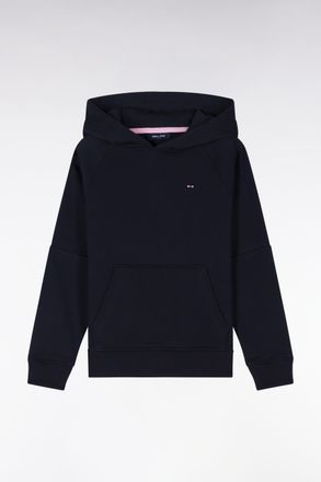 Eden Park Sweatshirt &Agrave; Capuche En Molleton Coton Marine Coupe Droite