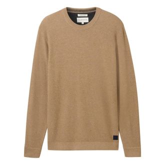 Tom Tailor Tom Tailor Herren Basic Strickpullover aus Baumwolle, 31089 - Hazel Brown Melange, XL