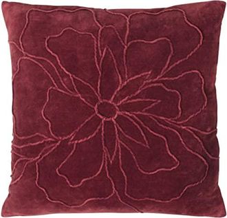 furn. Angeles Polyester gefülltes Kissen, Baumwolle, Berry, 45 x 45cm