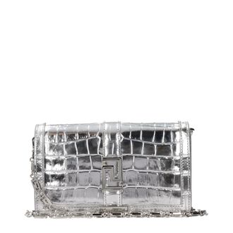 Versace Femmes Sac bandouli&egrave;re en cuir argent&eacute;