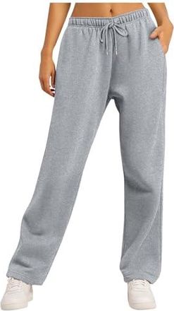 Generic 2026 Pantalon de surv&ecirc;tement pour Femme avec Poches - Pantalon de surv&ecirc;tement uni - Baggy - Taille &eacute;lastique - pour Hip hop d&eacute;contract&eacute;, Gym et Joggin