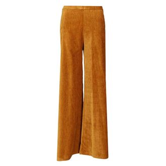 Forte_Forte High-Rise Hose aus doppeltem Samt - - Trousers - Damen - Braun - L