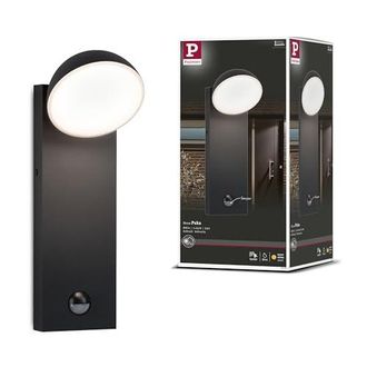 Paulmann 94739 LED Außenleuchte Wandleuchte Puka seewasserresistent IP44 rund 110x125mm 3000K 8,5W 460lm 230V Anthrazit Aluminium Warmweiß