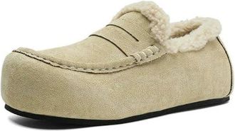 Generic NYSBH Bottes de neige dhiver chaudes pour homme avec doublure en peluche antid&eacute;rapante et d&eacute;contract&eacute;e, beige, 39.5 EU