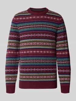Mc Neal Slim Fit Strickpullover aus Baumwoll-Mix mit Rundhalsausschnitt