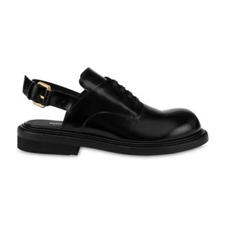 Moschino Schwarze Leder Slingback Schn&uuml;rschuhe - - Shoes - Herren - Schwarzk - 40 EU
