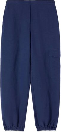 Oltre Femme, Pantalons, Bleu, Taille: 44 FR Pantalon cargo en lin et viscose