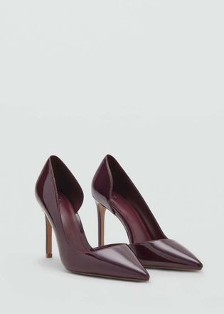 Mango Chaussures vernies talon asym&eacute;trique bordeaux - Femme - 35 - MANGO
