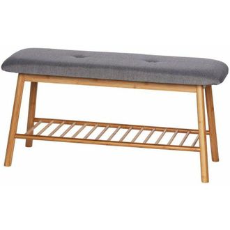 WENKO Banc pour le couloir avec &eacute;tag&egrave;re pour chaussures bahari, bambou