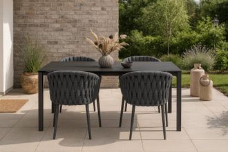 Destiny Sitzgruppe Molino mit Esstisch CREMONA 160x90x74 cm (4 Personen)