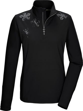 Killtec Damen Powerstretchshirt/Midlayer mit Stehkragen und Rei&szlig;verschluss KSW 110 WMN LS SHRT, schwarz, 48, 43611-000