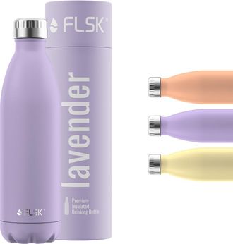 FLSK Trinkflasche - Premium Edelstahl Thermosflasche - 100 % auslaufsicher & kohlens&auml;uregeeignet - h&auml;lt 24 h kalt & 18 h hei&szlig; - BPA-frei (lavender, 750 ml)