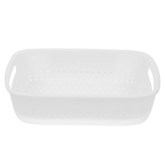 Cabilock K&uuml;chensieb Siebschale Setzt Doppelschichtige Wand-Auffangbecken Und Korbsieb Siebe f&uuml;r Obst Gem&uuml;se Reinigung Waschen Mischen Wei&szlig;