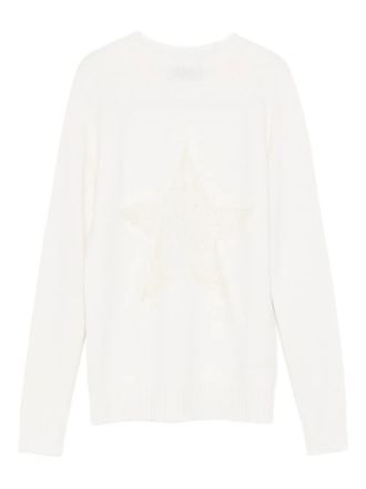 Lorena Antoniazzi pull &agrave; d&eacute;tail d&eacute;toiles - Blanc