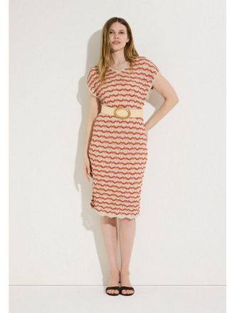 More & More A-Linien-Kleid feines, Ajour-Strickkleid, Wellenoptik