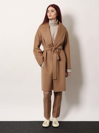 Max Mara Womens Coat Messi Virgin Wool Beige