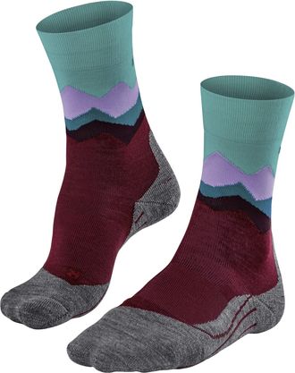 Falke Damen Wandersocken TK2 Explore Crest W SO Wolle antiblasen dick 1 Paar, Rot (Cranberry 8033), 35-36