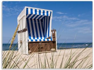 Wallario Glasunterlage/Schneidebrett aus Glas, Strandkorb, Gr&ouml;&szlig;e 30 x 40 cm, Kratzfest, aus Sicherheitsglas