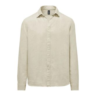 Bomboogie Homme, Chemises, Beige, Taille: XL Chemise &agrave; Manches Longues en Lin