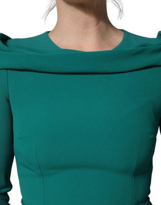 Dolce & Gabbana Womens Acetate-Viscose Blend Gown Green