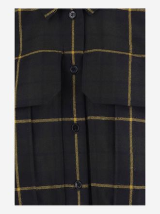 Patou Checked Wool Shirt - Black