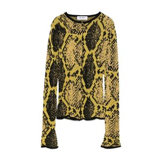 The Attico Femme, Pulls, Multicolore, Taille: 40 FR Python Jacquard Cardigan