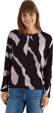 Cecil Jacquard Melange Shirt Eggplant red XL