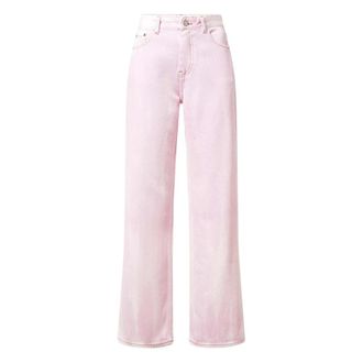 Ganni Lzey Wide Hosen - - Trousers - Damen - Rosa - W26