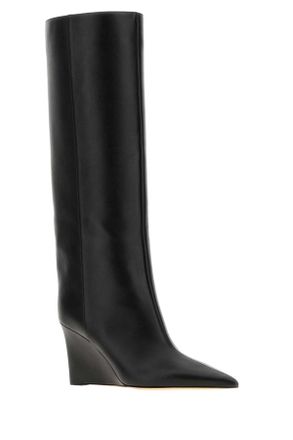 Jimmy Choo London Womens Black Leather Blake Boots Scarpe Con Tacco High Heel Shoes