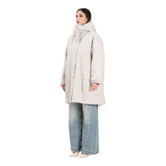 Max Mara Femme, Manteaux, Beige, Taille: 34 FR Parka beige avec capuche en fausse fourrure
