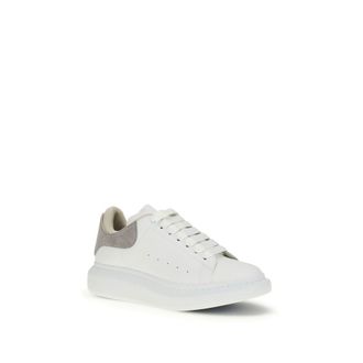 Alexander McQueen Mens White Calf Leather Bos Taurus Chunky Sneakers