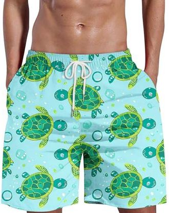 Generic Short de bain d&eacute;t&eacute; pour homme - Cool - Imprim&eacute; num&eacute;rique - Taille &eacute;lastique - Style d&eacute;contract&eacute; - Tendance - Short de plage - Vacances - Pantalon l&eacute;ge