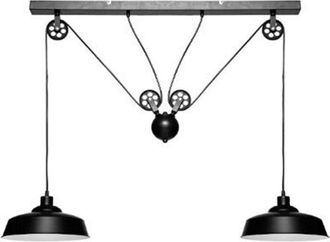 Atmosphera Lampe Suspension 2 Têtes Ezio 120cm Noir