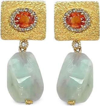 Coomi Gelbgoldohrringe mit Saphir und Opal