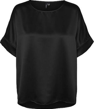 Vero Moda Vero Moda Vmmerle WVN GA Noos Haut à col Rond 2/4 Blouse, Noir, M Femme