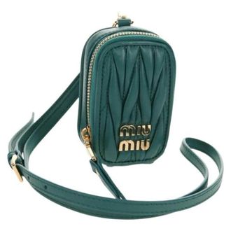 Miu Miu Pochette en cuir Pre-owned - Femme - Pre-owned - Vert - Taille: ONE Size