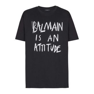Balmain Organic Cotton Logo Print T-Shirt - Black