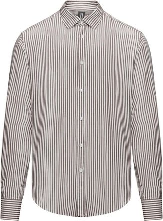 Bomboogie Homme, Chemises, Brun, Taille: S Chemise Ray&eacute;e en Lin/Coton