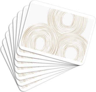 MG Design Set aus 8 Kork-Platzsets - Abstract Shapes 1 - 30 x 40 cm - hitzebeständig & abwischbar, mit Korkrückseite