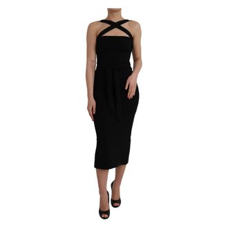 Dolce & Gabbana Etuikleid in Midi-L&auml;nge - - Dresses - Damen - Schwarzk - L
