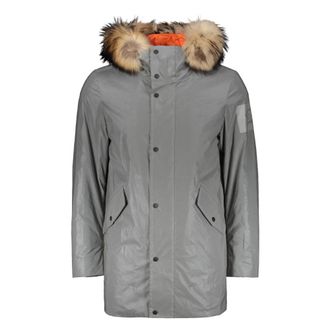 Paul & Shark Reflektierende Kapuzenparka mit B&auml;renfell - - Coats - Herren - Grau - L