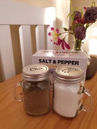 Tablecraft Mason Jar Salt & Pepper Shaker - Set von 2 - Rustikal Salz & Pfefferstreuer