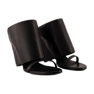 Courr&egrave;ges Womens Leather Calfskin Sandal Black
