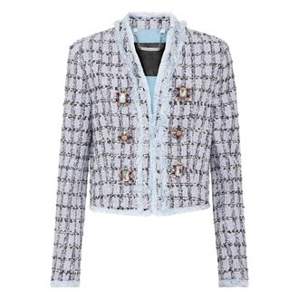 Philipp Plein Femme, Vestes, Bleu, Taille: 40 FR Blazer en tweed