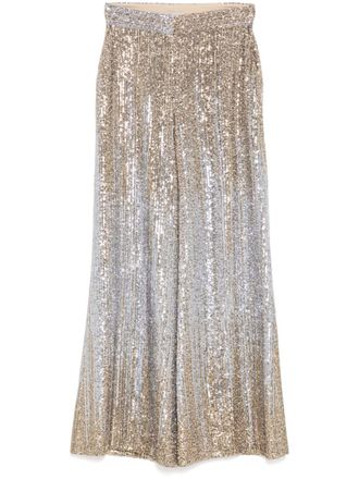 Elie Saab pantalon à sequins - Argent