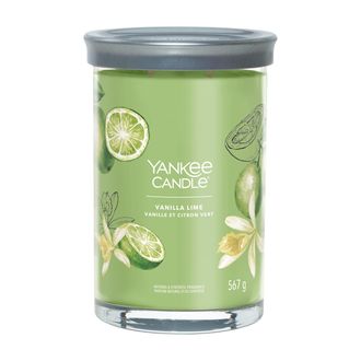 Yankee Candle Company Signature Duftkerze | große Tumbler-Kerze mit langer Brenndauer Vanilla Lime | Soja-Wachs-Mix | Perfekte Geschenke für Frauen