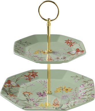 Easy Life Assiette à gâteau à 2 étages en porcelaine Ø 16/21 cm dans un emballage de couleur EDEN