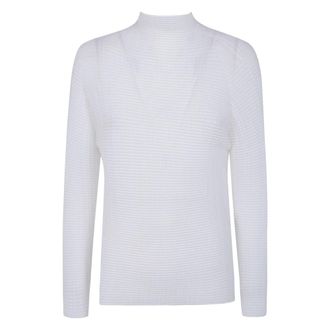 Issey Miyake Wooly Pleats-66 Shirt - - Knitwear - Damen - Wei&szlig; - M