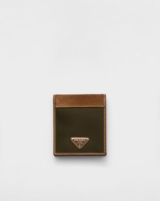 Prada Geldbörse aus Re-Nylon und Leder