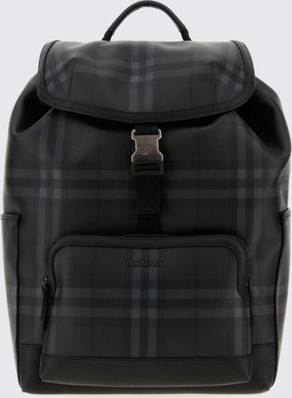 Burberry Rucksack von aus beschichteter Baumwolle mit Check-Muster und Pattenverschluss